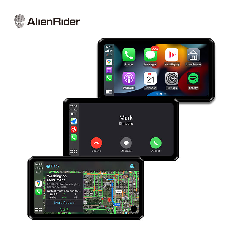 Alien Rider M2 Pro Motorcycle Dual Recording Bike Navigation System TP ...