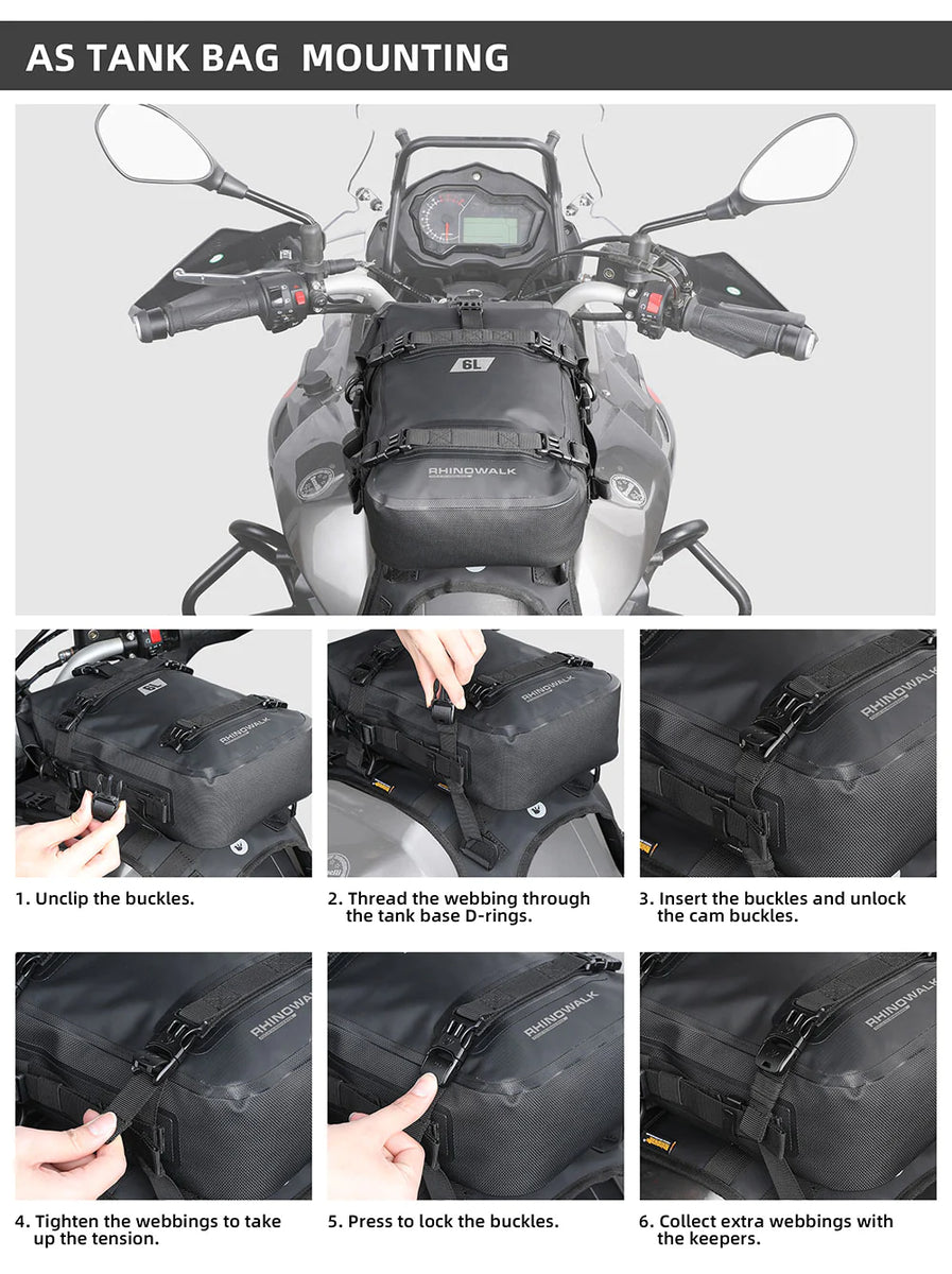 Rhinowalk Crash Bar Dry Bags Waterproof Motorcycle Bag for Crash Bar M ...